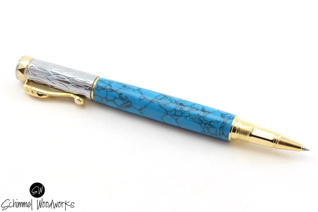 Blue Marble Pen - Etsy Ireland