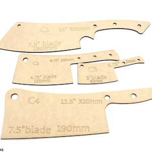 Knife Template - Kitchen Knife, Hunting Knife, Cleaver, Hatchet, Hidden ...