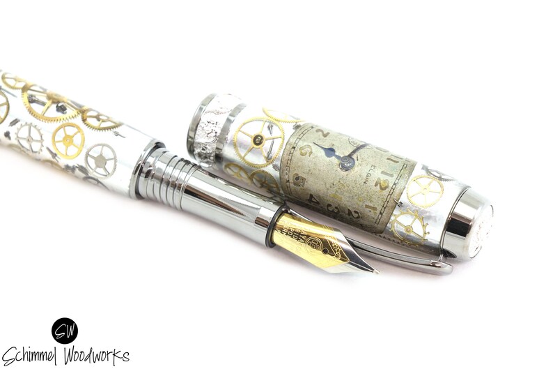 Elgin Fountain Pen Vintage Elgin Watch Part Pen Black - Etsy