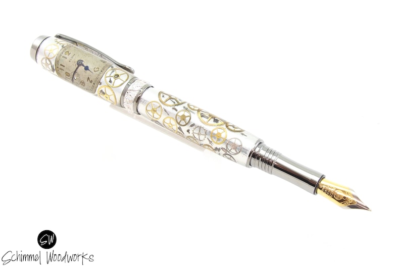 Elgin Fountain Pen Vintage Elgin Watch Part Pen Black - Etsy