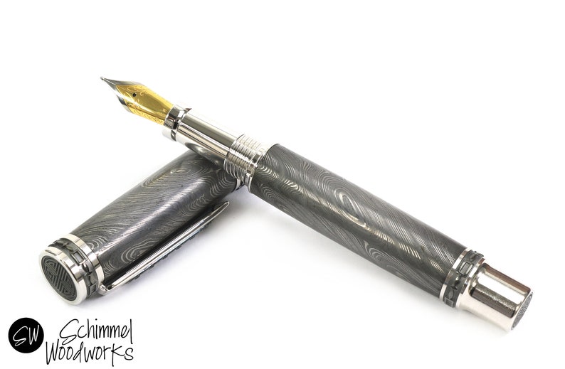 Hand Forged Damascus Steel Fountain Pen - Personally Delivered by the ...