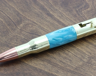 50 Cal Bullet Pen Brass Cross Grain Walnut Desk Pen - Etsy