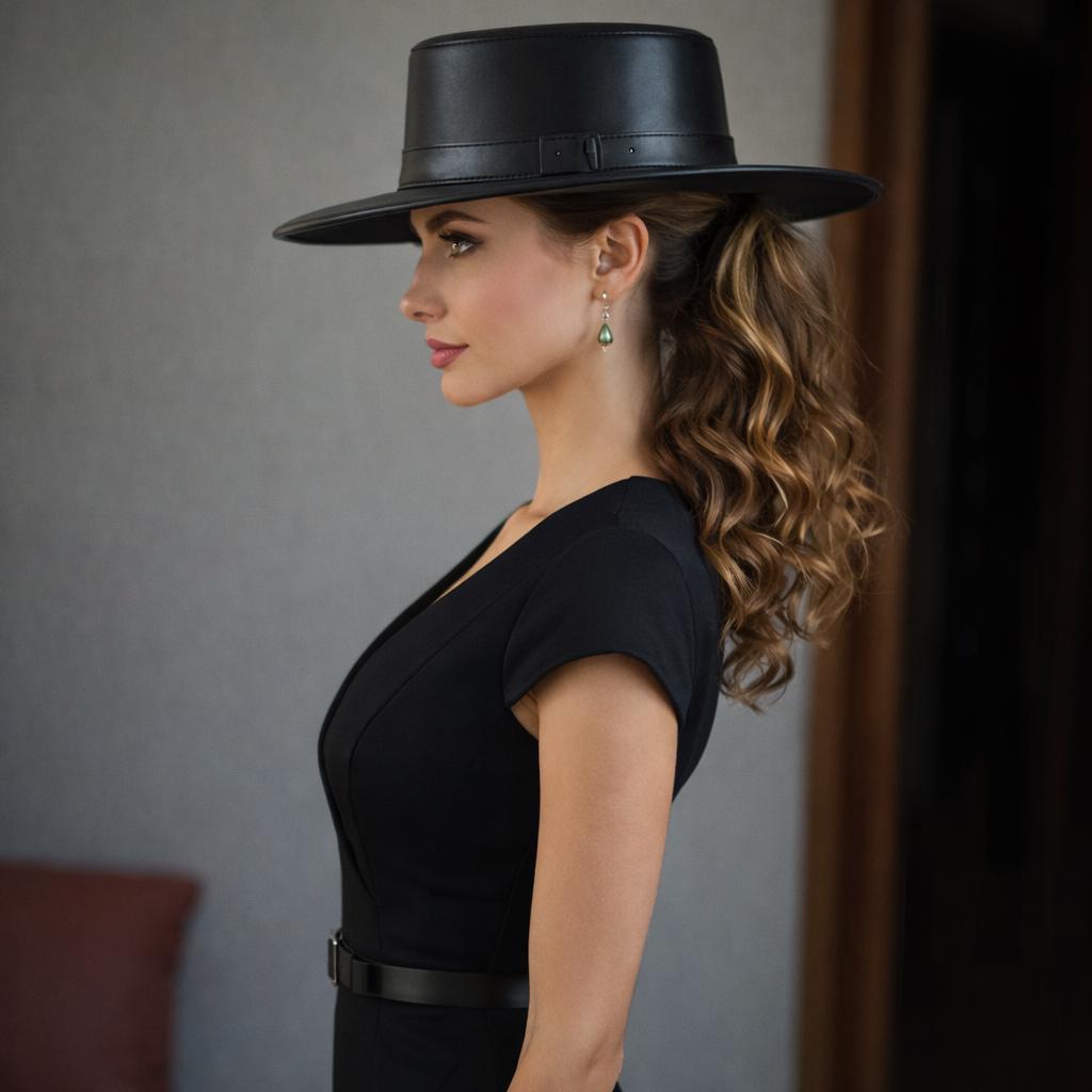 Handcrafted Leather Gambler Hat – Wide Brim Western Flat Crown Cowboy ...