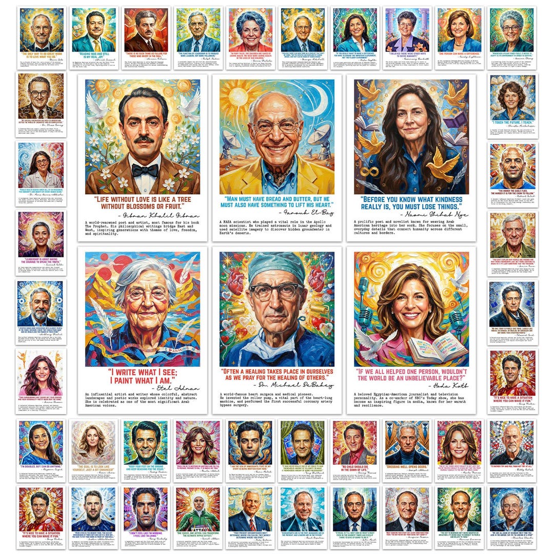 Arab American Heritage Month Posters, Set of 45 Bulletin Board Displays ...
