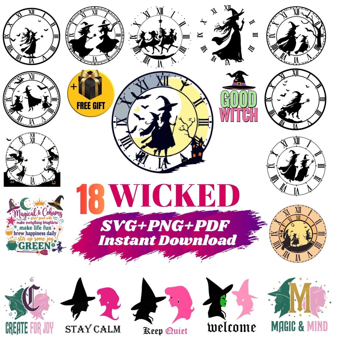 Wicked SVG, Wicked PNG, Movie Bundle, Wicked Designs, Wicked Pink and ...