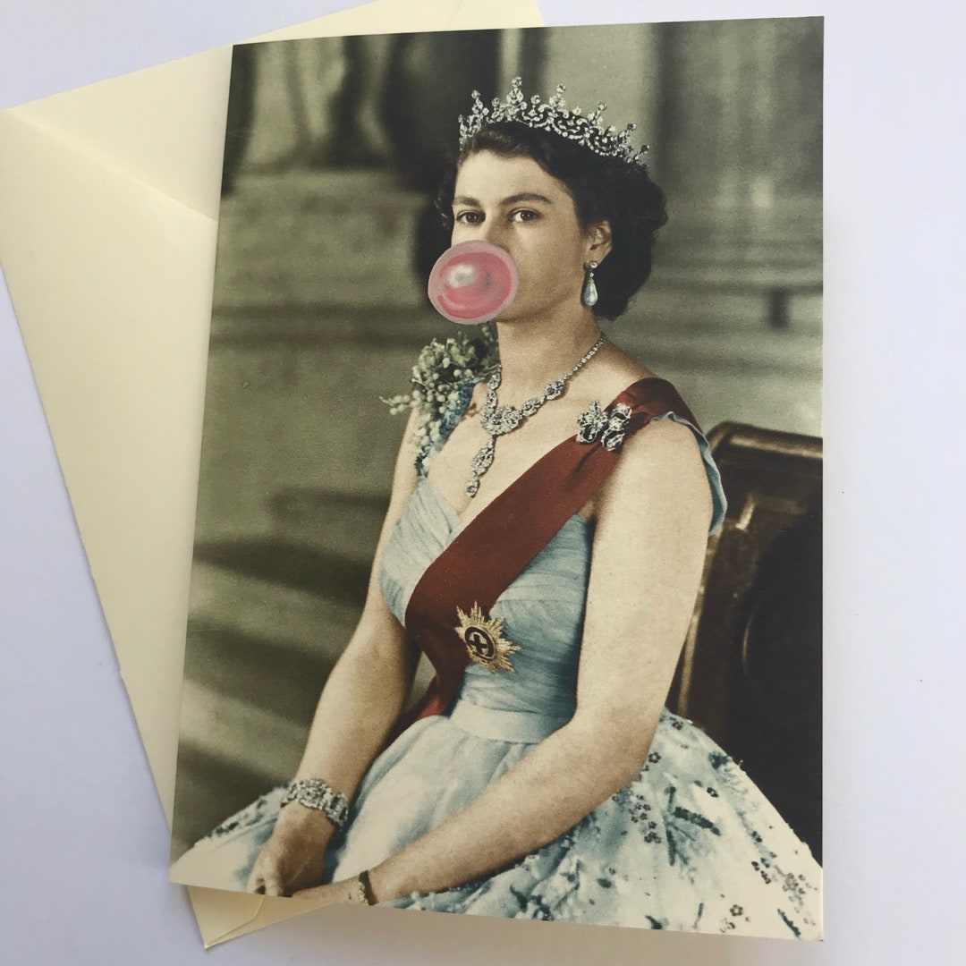 Queen Elizabeth Greeting Card, Coronation Queen, Queen Elizabeth ...