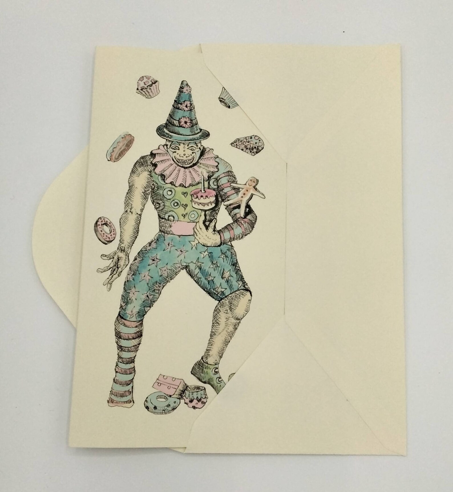 Clown Birthday Card Juggling Jester Card Happy Birthday - Etsy