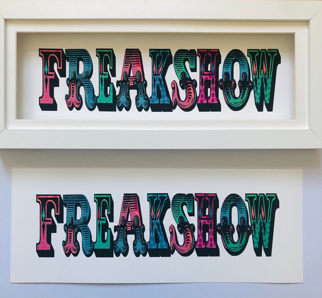 Freakshow, Circus Sign, Adult Print, Bar Sign, Theatre Sign, Gallery ...