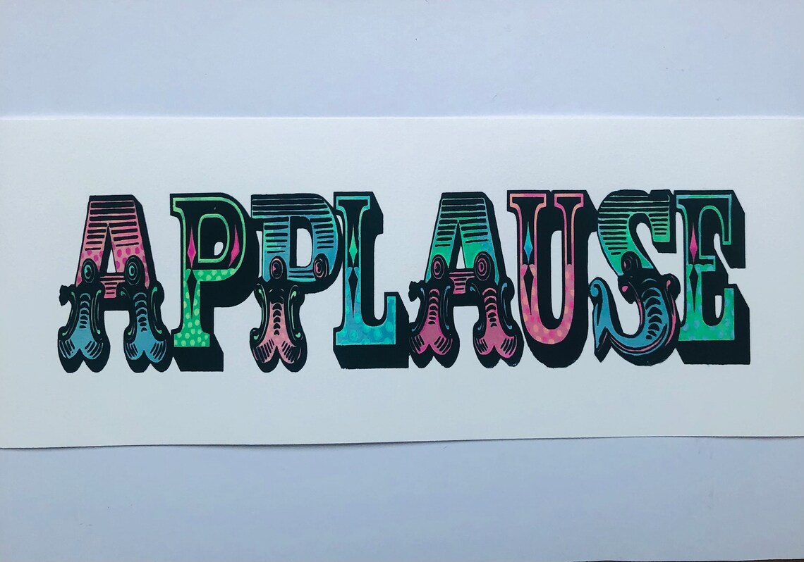 Applause Sign, Circus Sign, Adult Print, Encouragement Art, Bar Sign ...