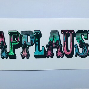 Applause Sign, Circus Sign, Adult Print, Encouragement Art, Bar Sign ...