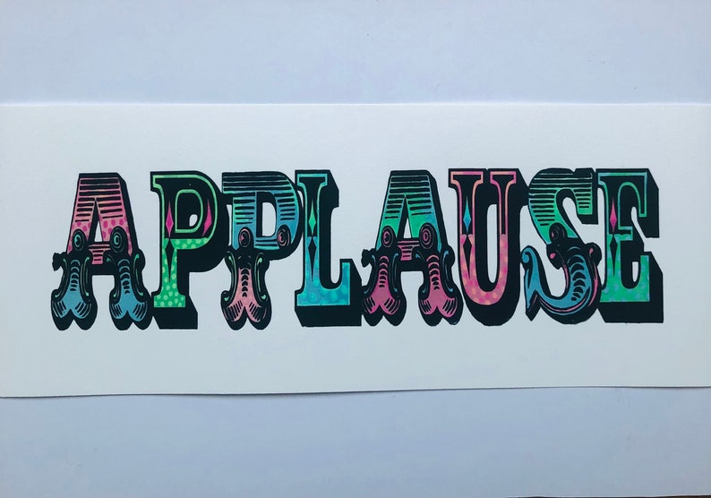 Applause Sign, Circus Sign, Adult Print, Encouragement Art, Bar Sign ...