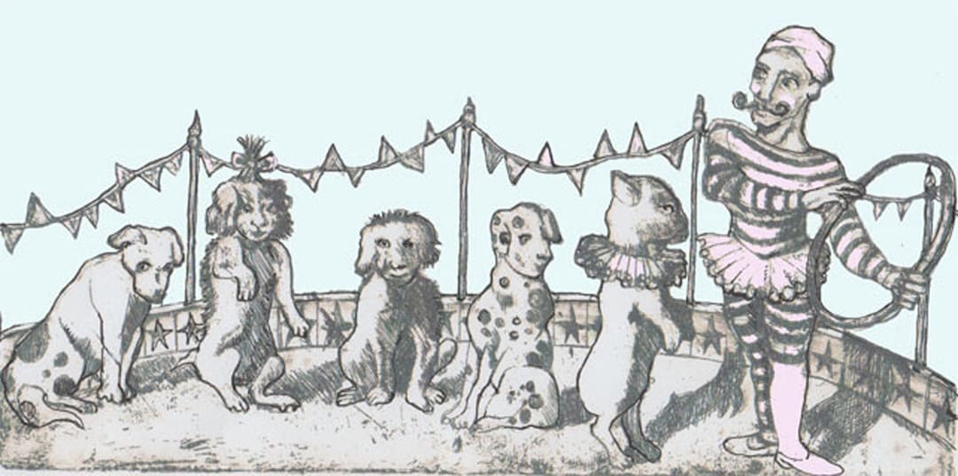 Dog Greeting Card Dog Lover Birthday Card Circus Dogs - Etsy UK