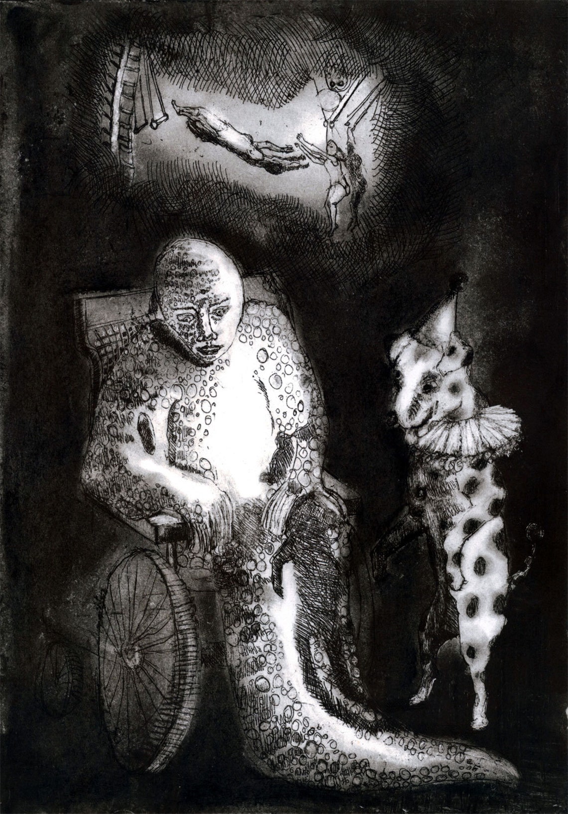 Freak Show Art, Dark Circus Print, Monochrome Wall Art, Black and White ...