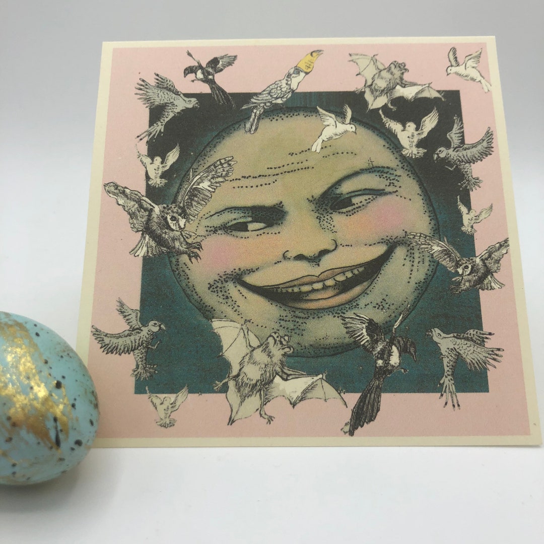 Moon Card, Birthday Card Weird, Moon Birthday Card, Moon Face, Moon ...