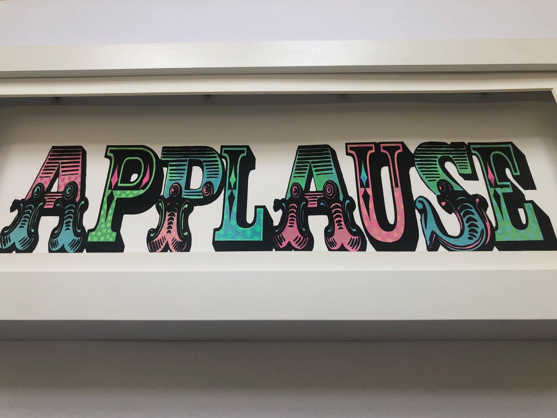Applause Sign, Circus Sign, Adult Print, Encouragement Art, Bar Sign ...