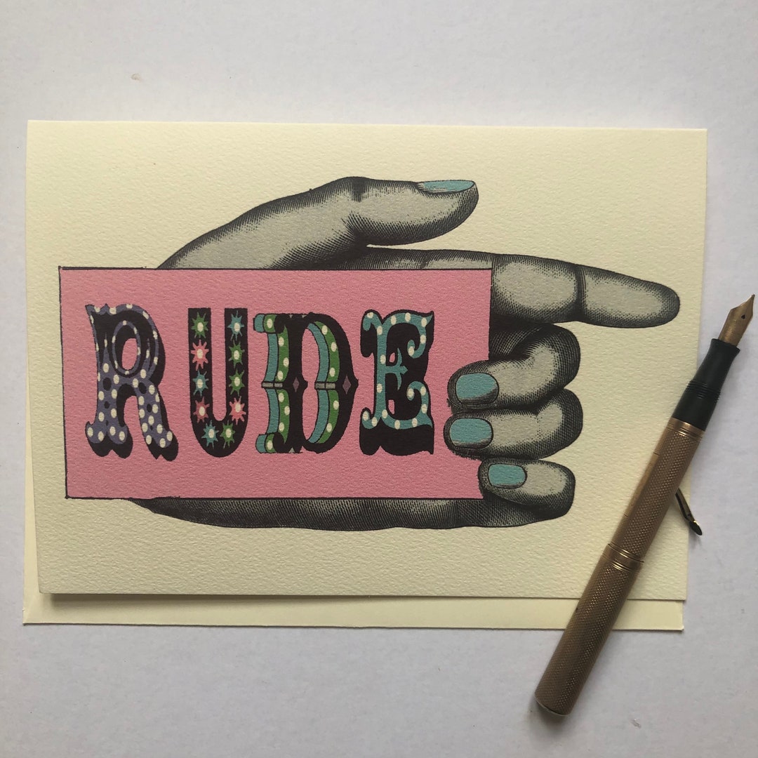 Rude Birthday Card, Naughty Words, Circus Letters, Adult Birthday Card ...