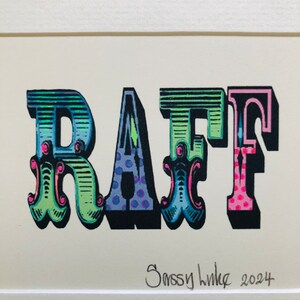 NO RIFF RAFF Hand Coloured and Signed Print, Fun Entrance Hall Wall Art ...