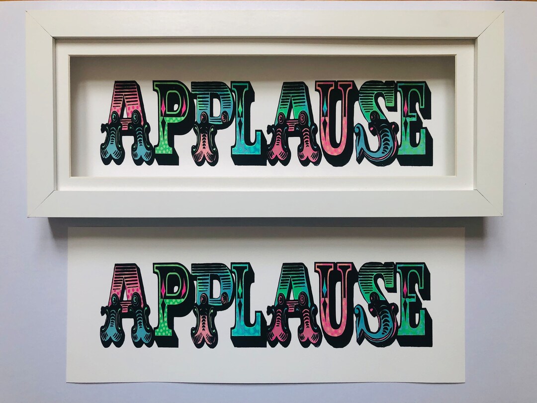 Applause Sign, Circus Sign, Adult Print, Encouragement Art, Bar Sign ...