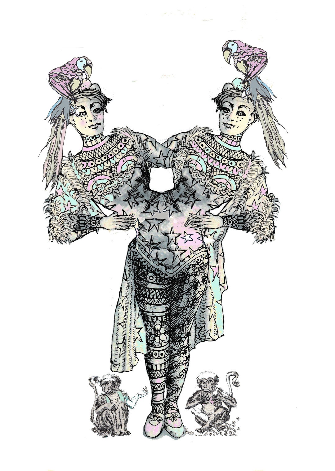 Siamese Twins, Birthday Card Twins, Birthday Card Weird, Freak Show ...