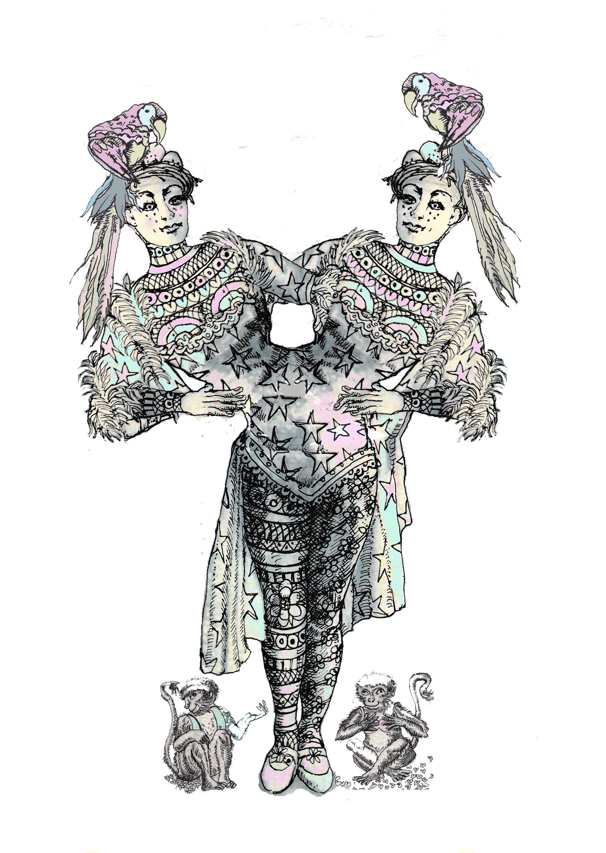 Home Décor Korean Siamese Twins Victorian Sideshow Circus Freak Art ...