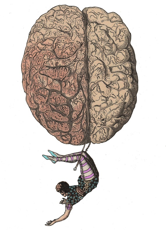Unusual Circus Art Anatomical Brain Circus Trapeze Art - Etsy UK