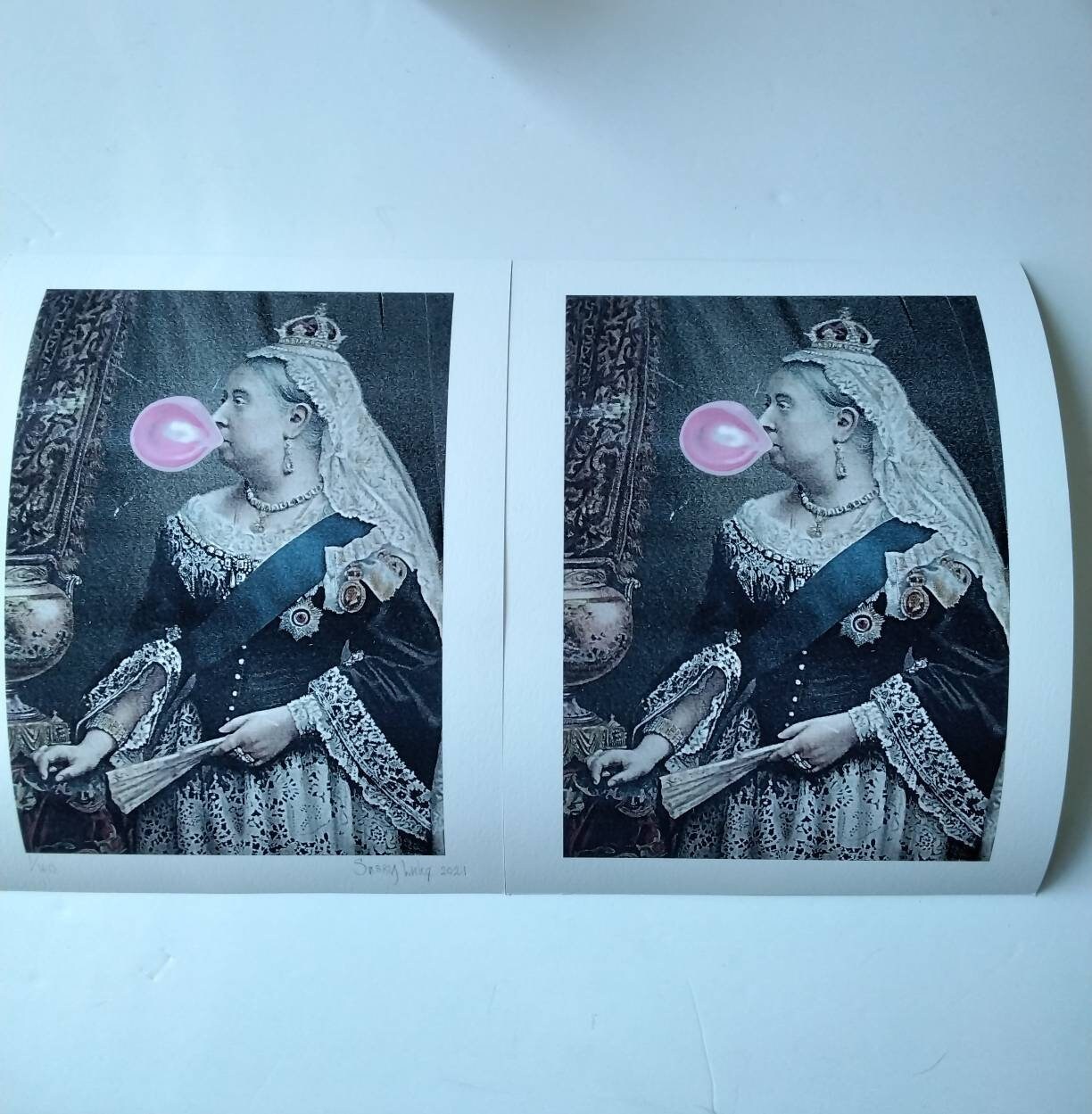 Queen Victoria Print, Bubblegum Queen Victoria, Victoriana Art Print ...