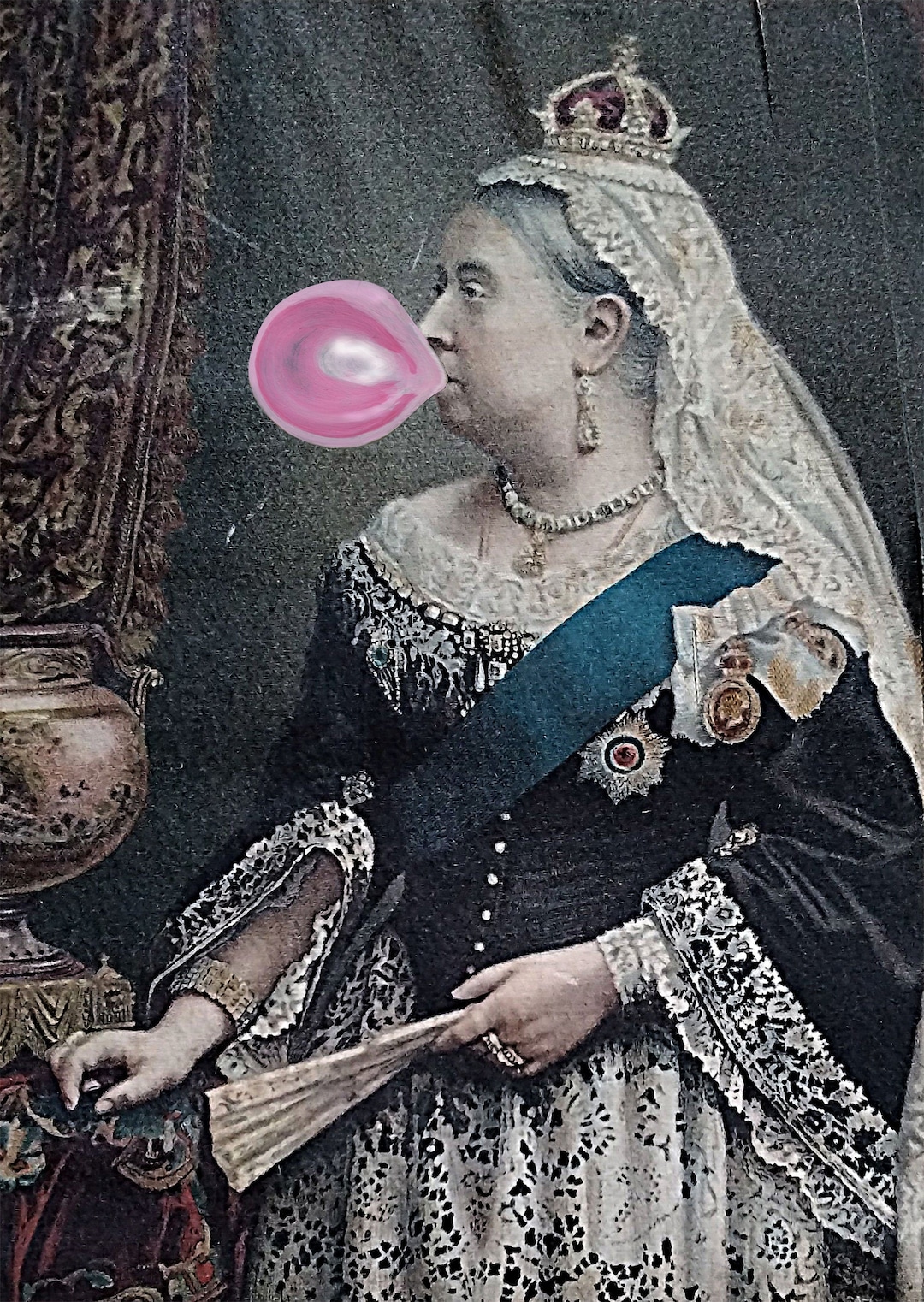 Queen Victoria Print, Bubblegum Queen Victoria, Victoriana Art Print ...
