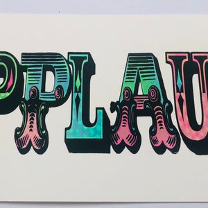 Applause Sign, Circus Sign, Adult Print, Encouragement Art, Bar Sign ...
