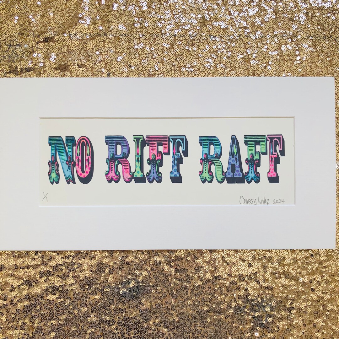 NO RIFF RAFF Hand Coloured and Signed Print, Fun Entrance Hall Wall Art ...