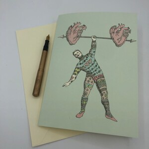 Circus Strongman Birthday Card for Fiancé Weightlifter - Etsy