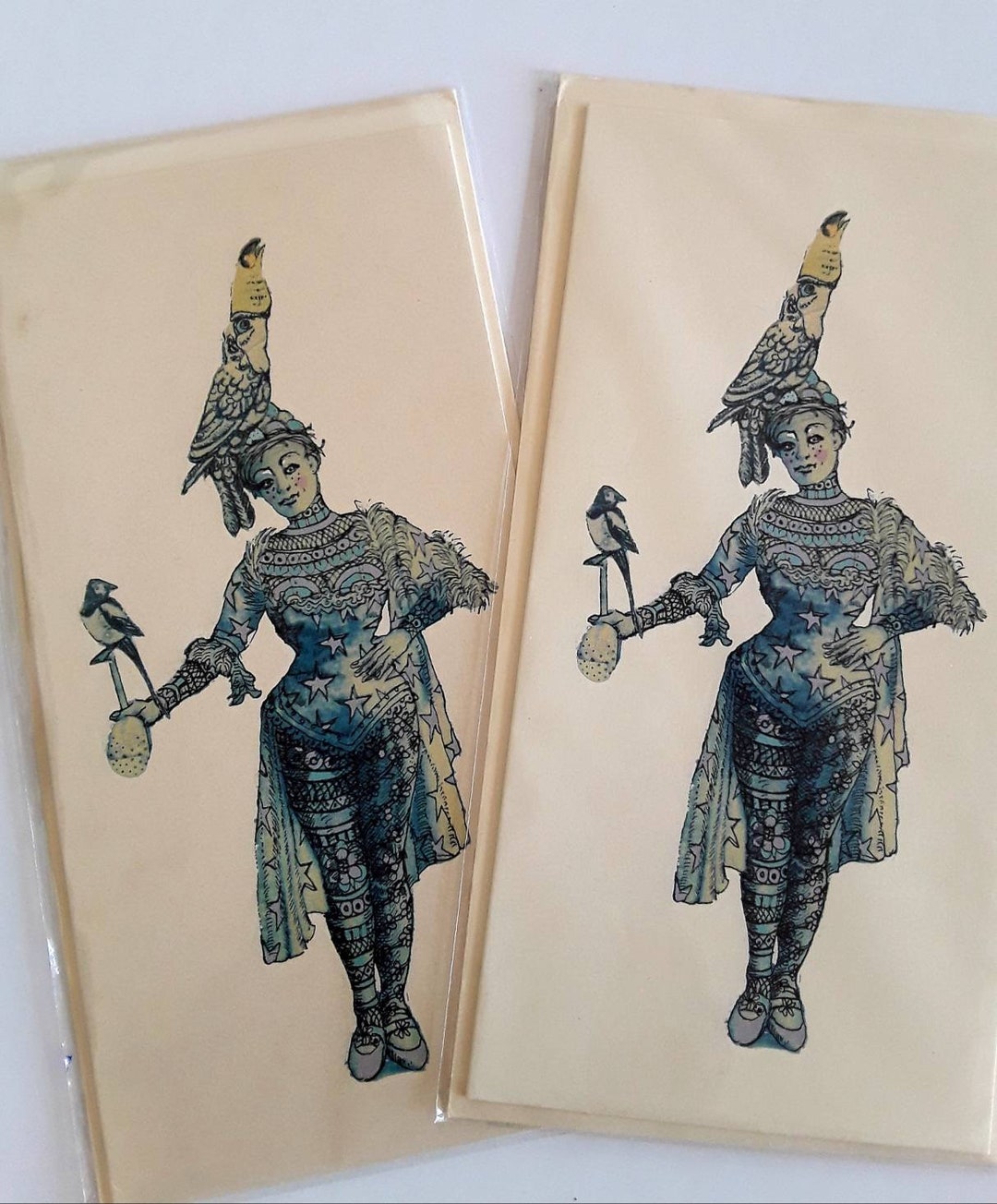 Circus Freak Card, Circus Card, Tattooed Lady, Surreal Birthday Card ...