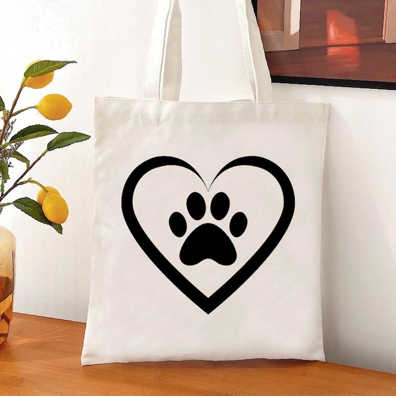 Heart Paw PNG Clipart Bundle, Dog Cat Paw Silhouette Vector (digital ...