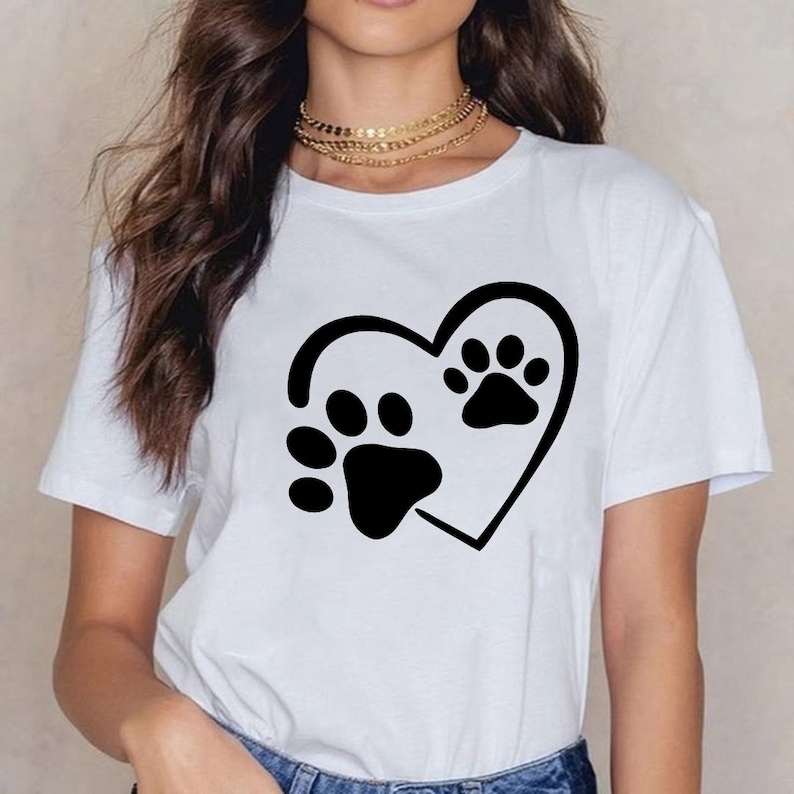 Heart Paw PNG Clipart Bundle, Dog Cat Paw Silhouette Vector (digital ...