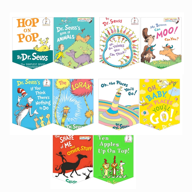 Dr Seuss Storybook Cover Banners | Theme Party Bunting, Library ...