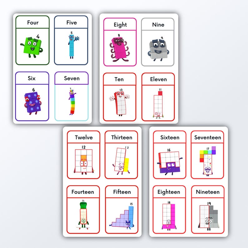 Numberblocks Flashcards 0-20, Equals, Greater Than, Less Than ...