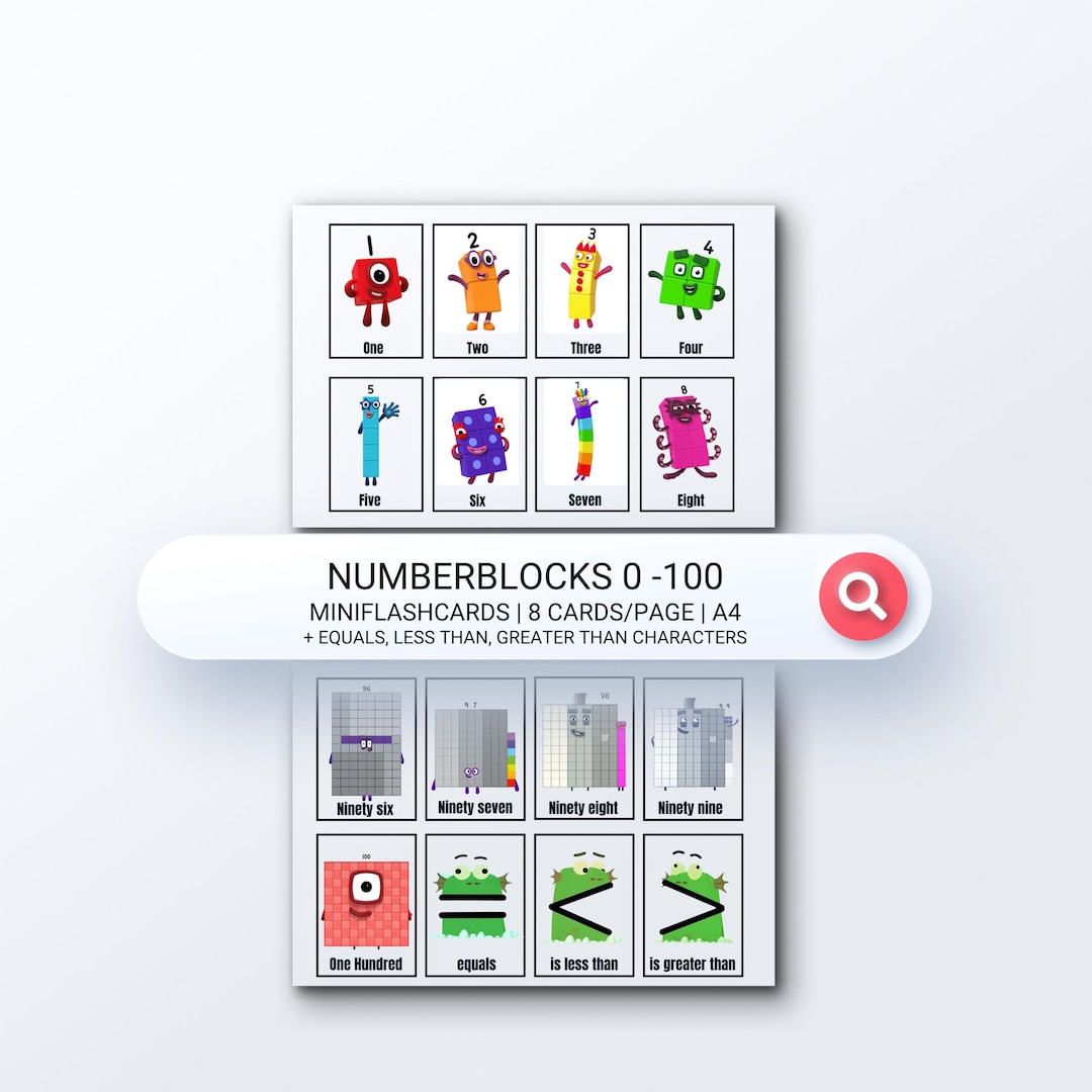 Numbers 0-100 Mini Flashcards, Number Bundle Math Learning Cards ...