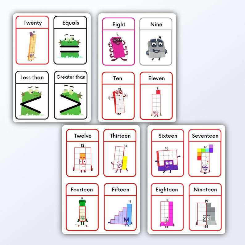 Numberblocks Flashcards 0-100, Mega Bundle Math Learning Cards ...