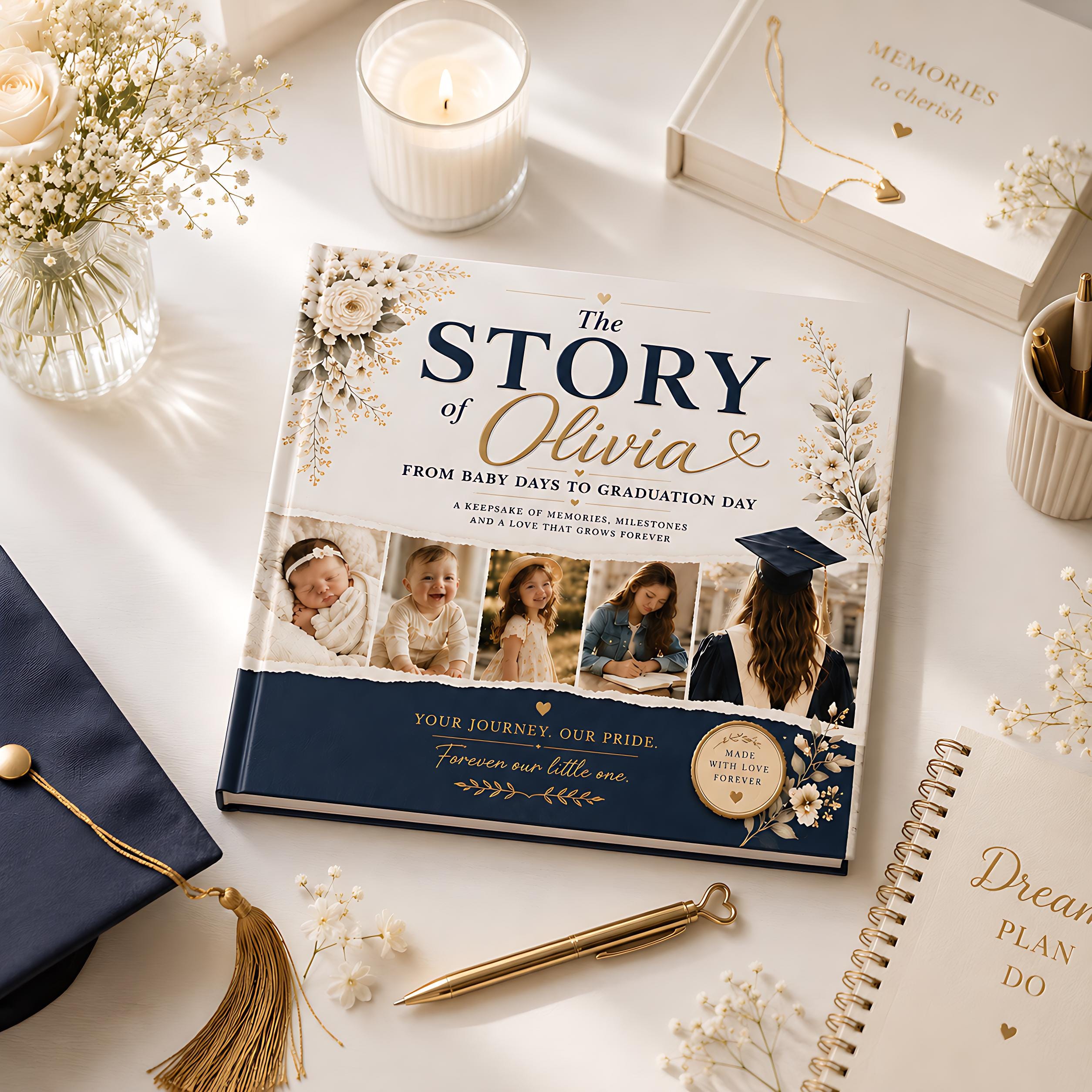 Personalized Graduation Memory Book, Custom Name Photo Keepsake, Baby ...
