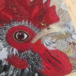 Rooster Collage Art Quilt - Etsy