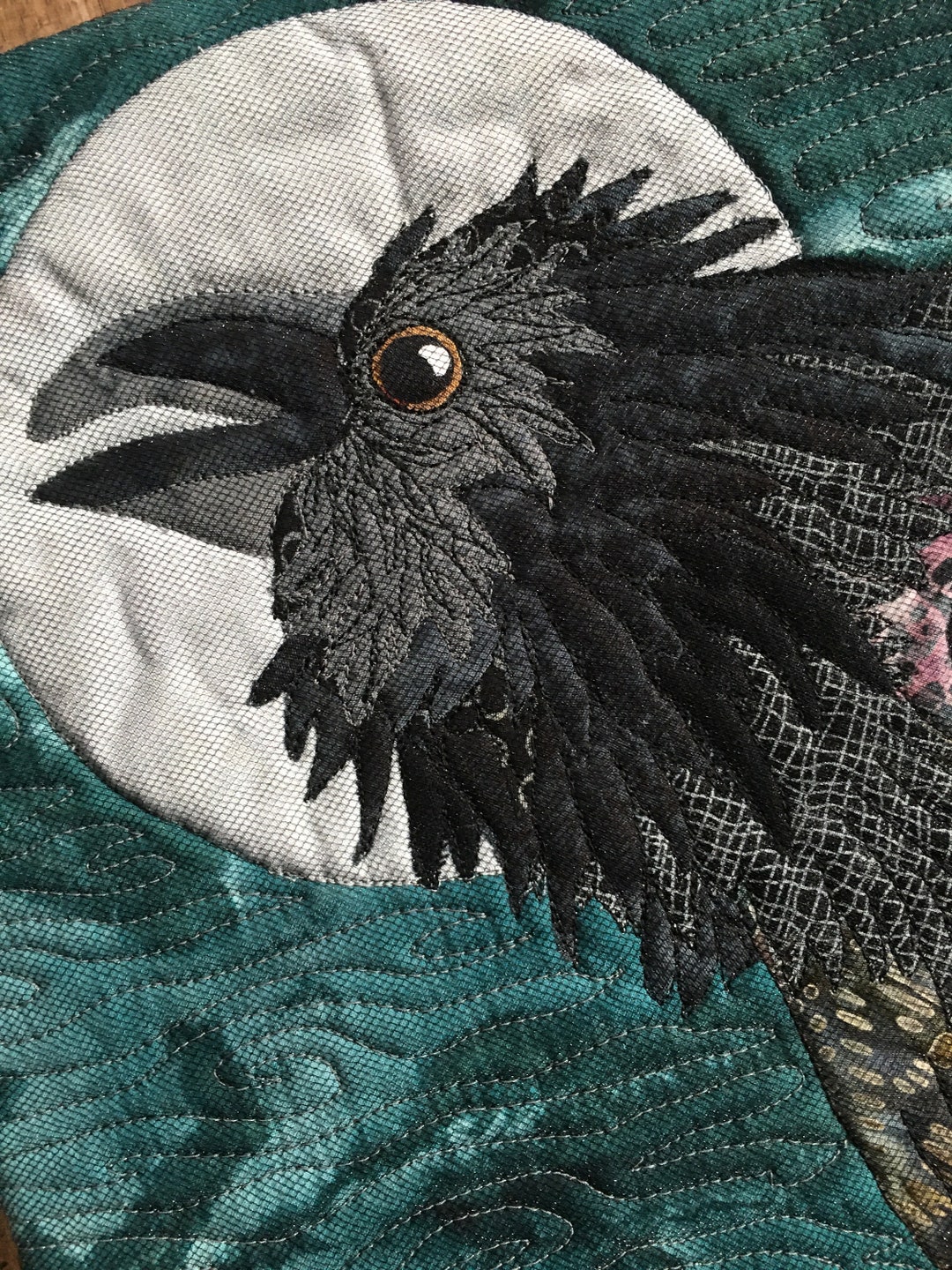 Raven Collage Art Quilt - Etsy