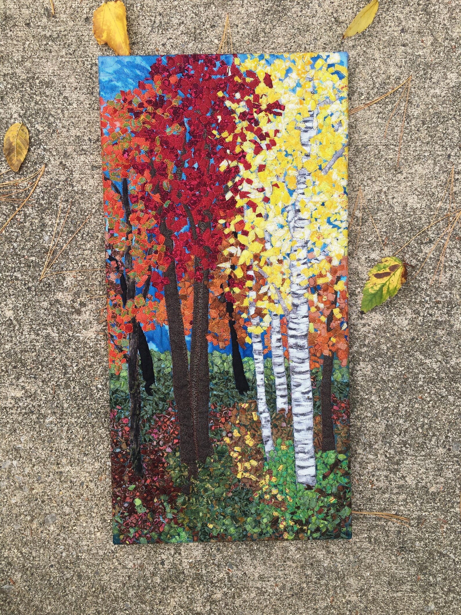 Birch Trees Confetti Landscape Quilted Wallhangig - Etsy