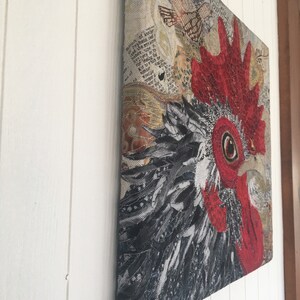 Rooster Collage Art Quilt - Etsy