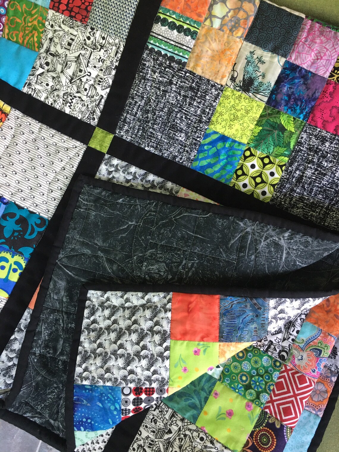 Modern Patchwork Quilt | Etsy