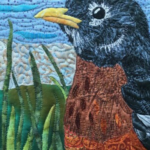 ROBIN Collage Art Quilt - Etsy