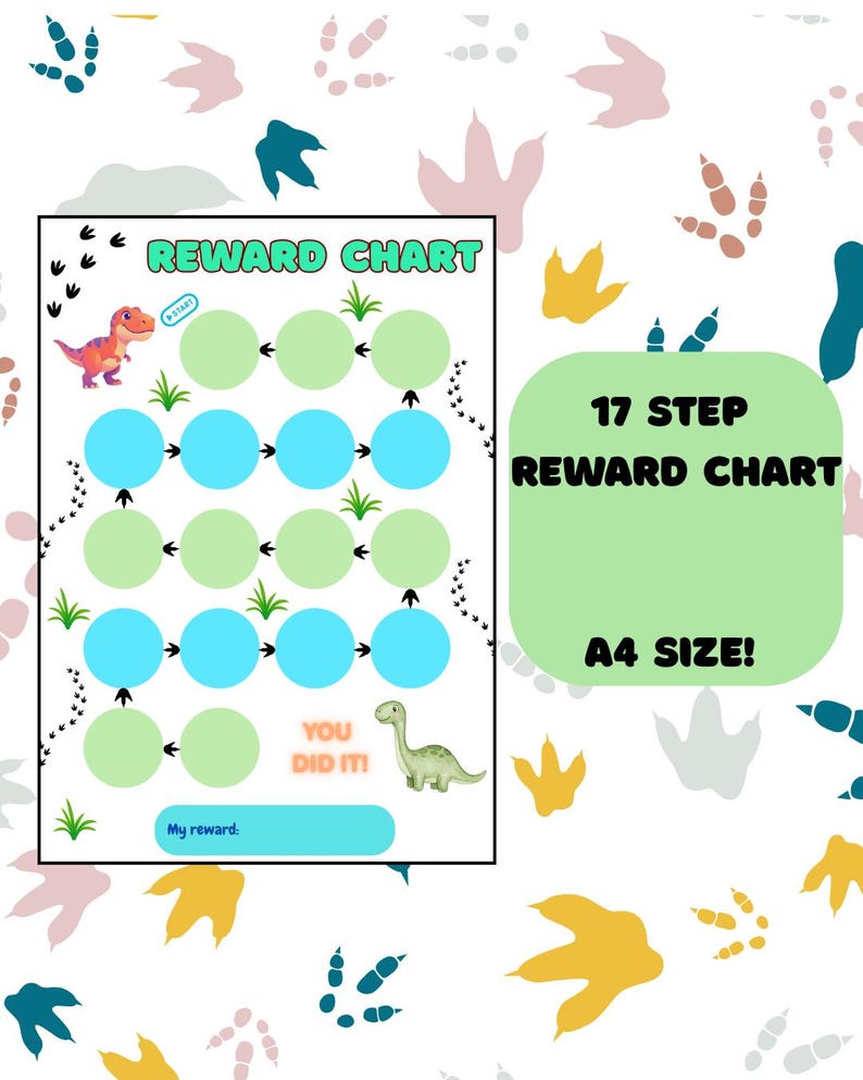 Dinosaur Reward Chart Printable | Kids Behavior, Potty Training ...