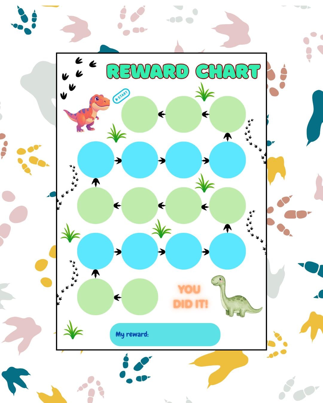 Dinosaur Reward Chart Printable | Kids Behavior, Potty Training ...