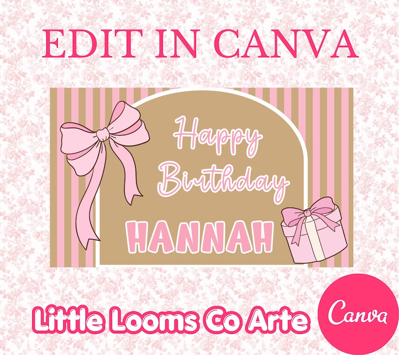 Editable Happy Birthday Banner Template | Customizable Party Decor ...