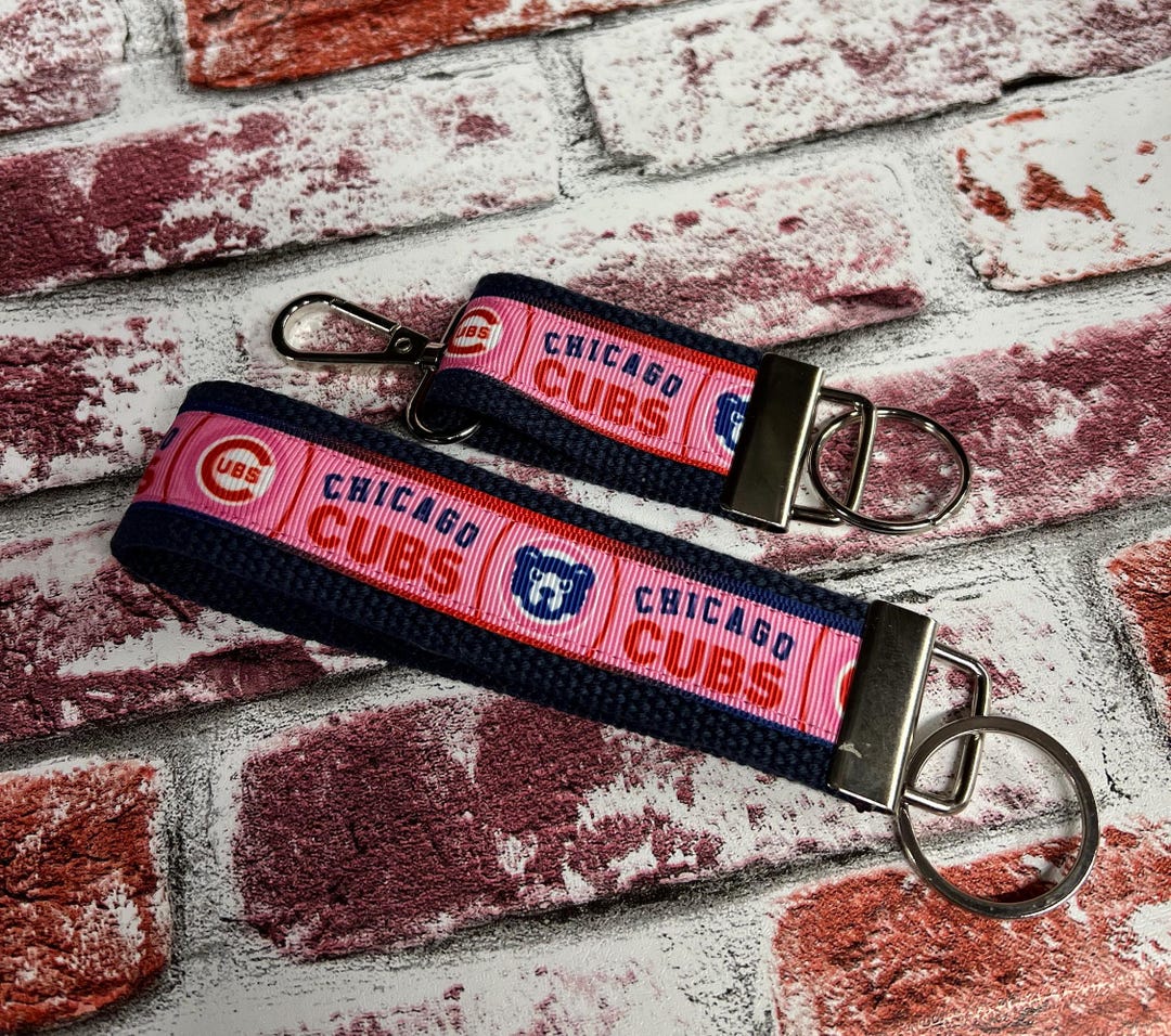 Cubs Inspired Keychain Wristlet . 2 Piece Set . Cubs Keychain Pink - Etsy