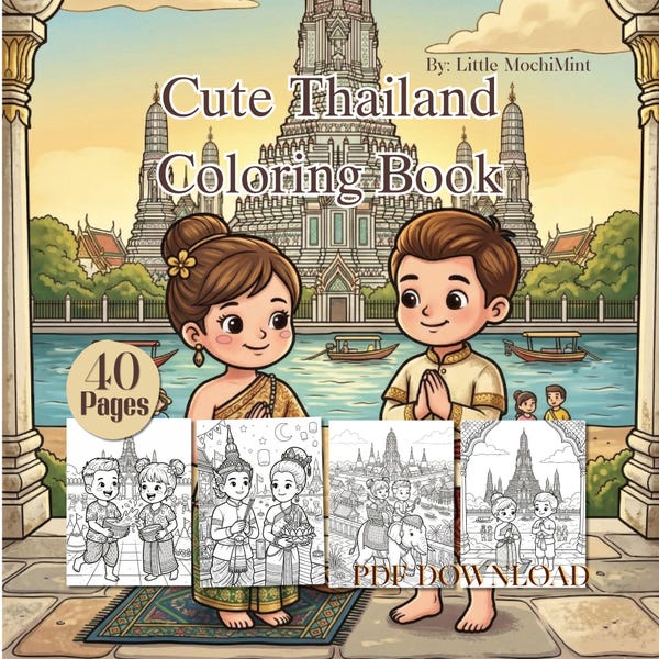 Thai Culture Coloring - Etsy UK