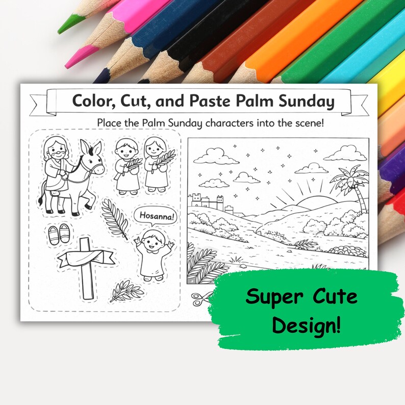 Palm Sunday Kids Craft | Bible Coloring Activity | Sunday School ...
